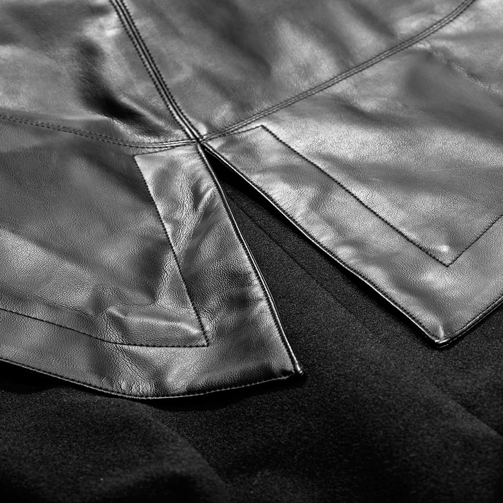 Long Military Gothic Jacket with Leather Shoulders | Custom Made | Kilt ...