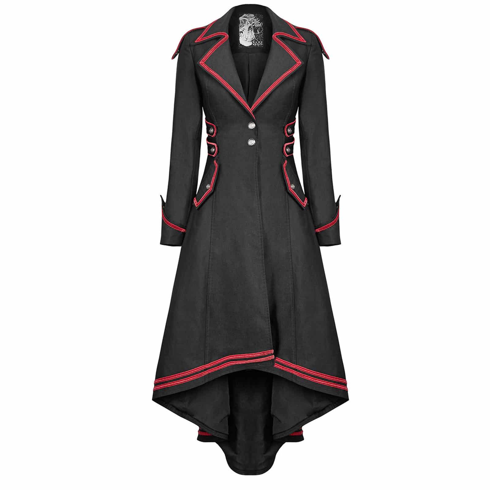 Black Red Long Gothic Jacket for Women | Made to Measure | Kilt and Jacks